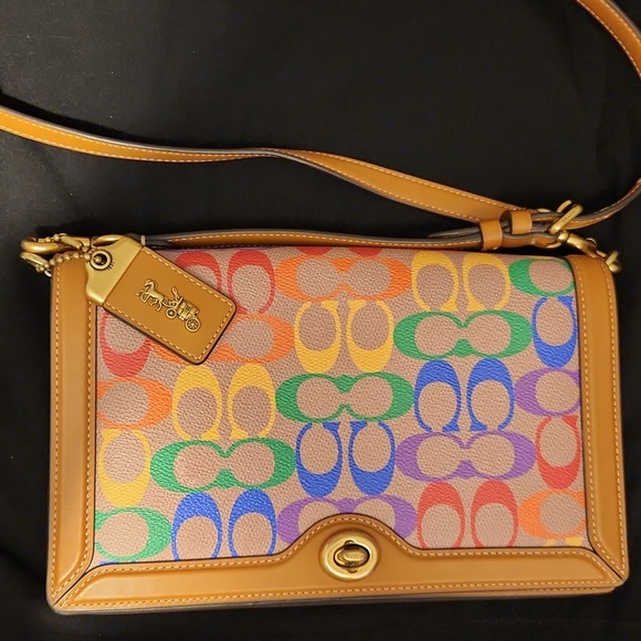 Coach | Bags | Authentic Coach Riley Rainbow Signature Crossbody Brand ...